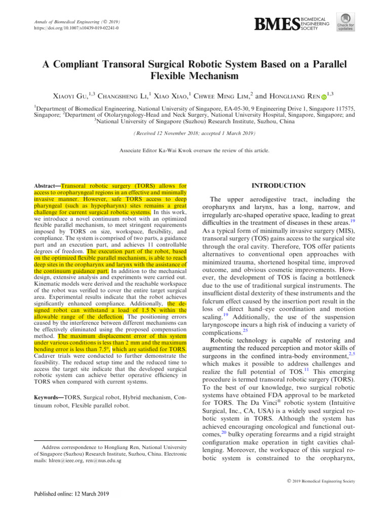 16. A Compliant Transoral Surgical Robotic System Based on a Parallel ...