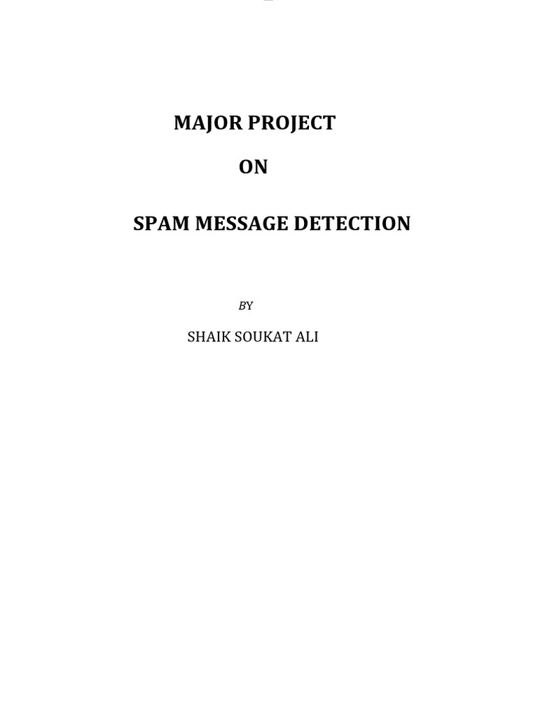 Major Project by Ali (Intrainz) | PDF | Email Spam | Statistical Classification
