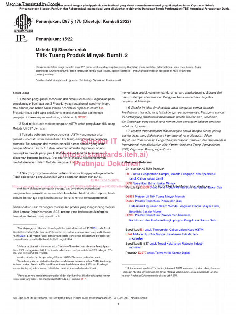 ASTM D97 17b 2022 | PDF
