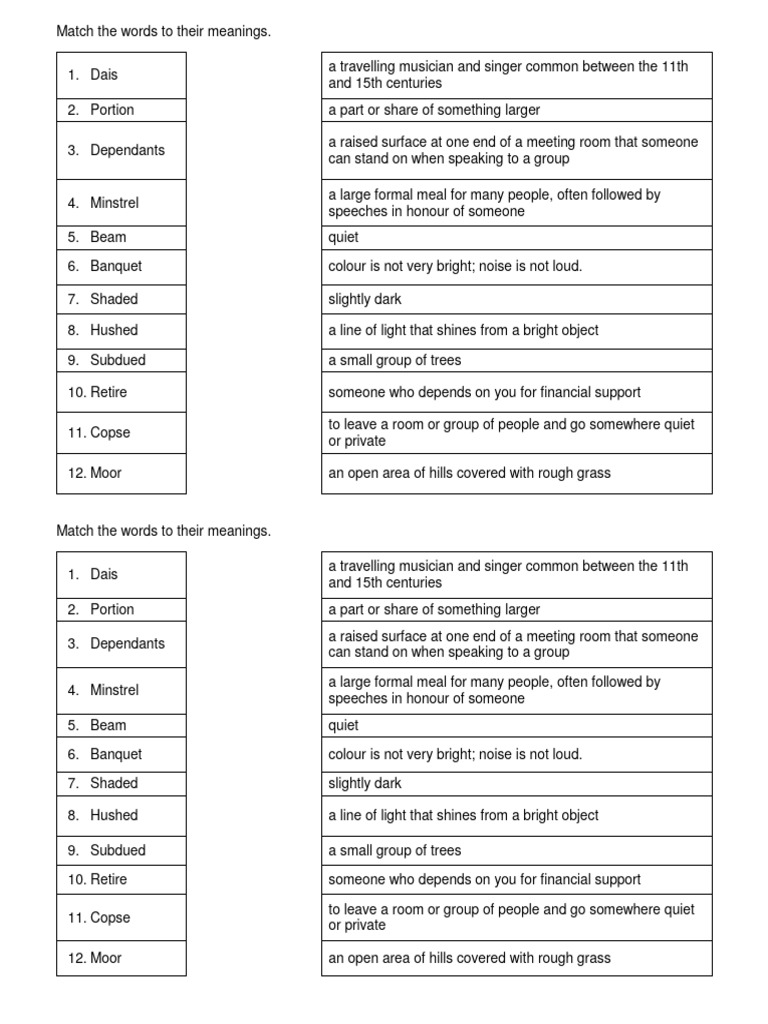 Matching meanings | PDF