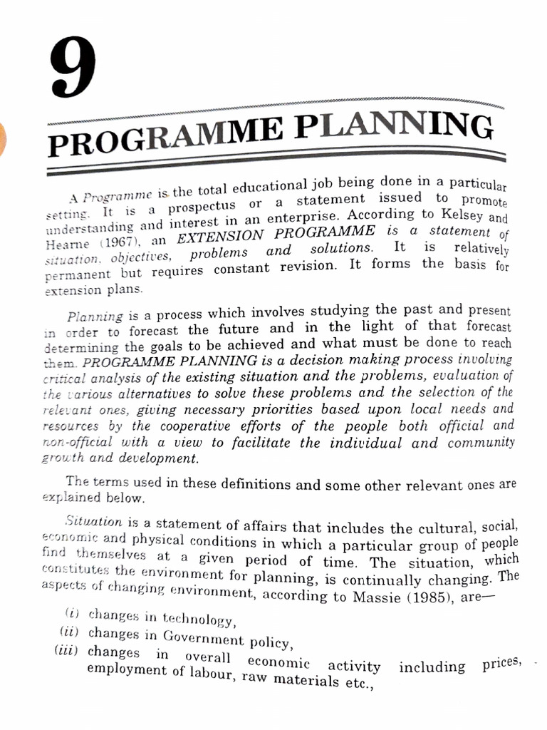 Programme Planning | PDF