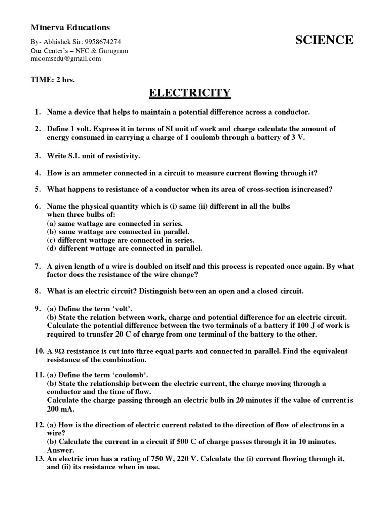 Class 8th Electricity | PDF | Series And Parallel Circuits | Voltage