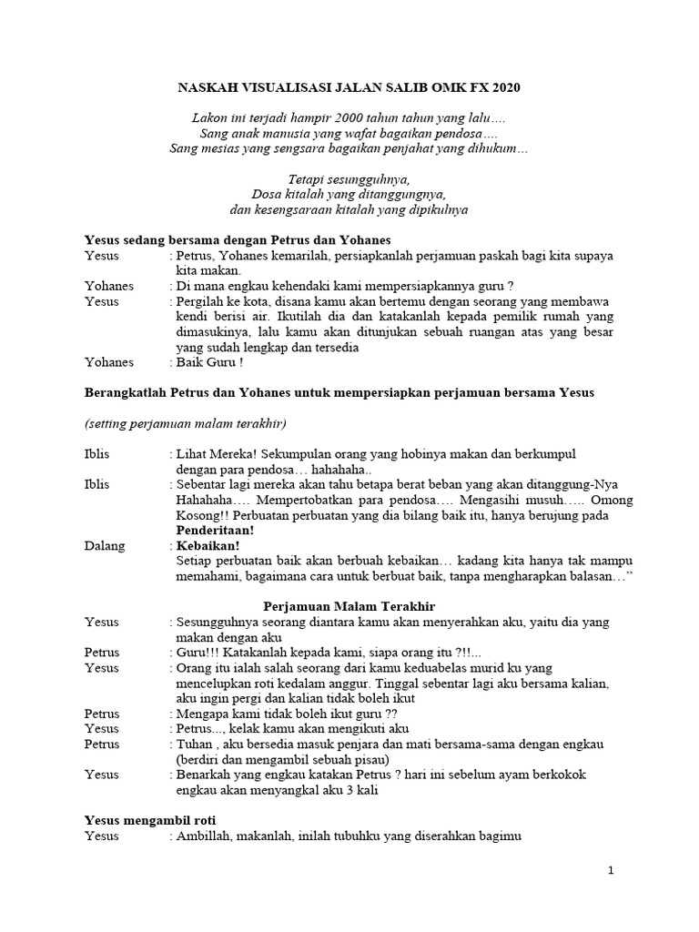 Naskah Visualisasi Jalan Salib Omk FX 2020 | PDF | Agama & Spiritualitas