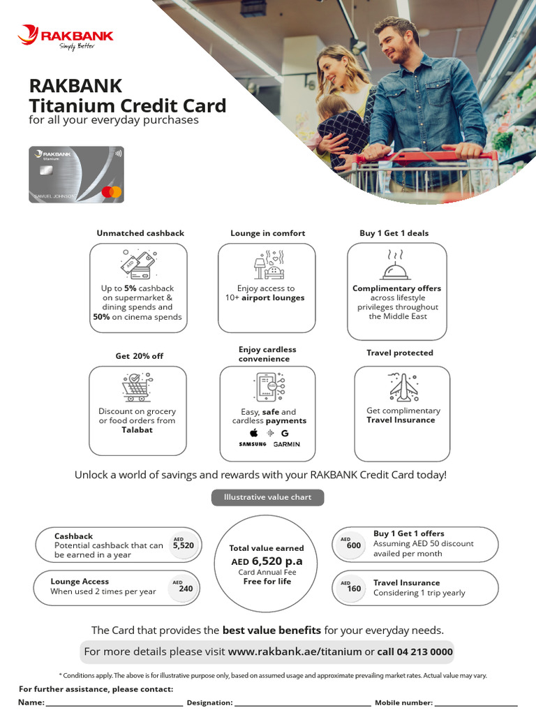 RAKBANK Titanium Credit Card Benefits | PDF | Credit Card | Economies