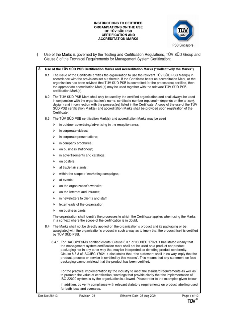 04 SG Instructions For Use of Marks | PDF | Iso 9000