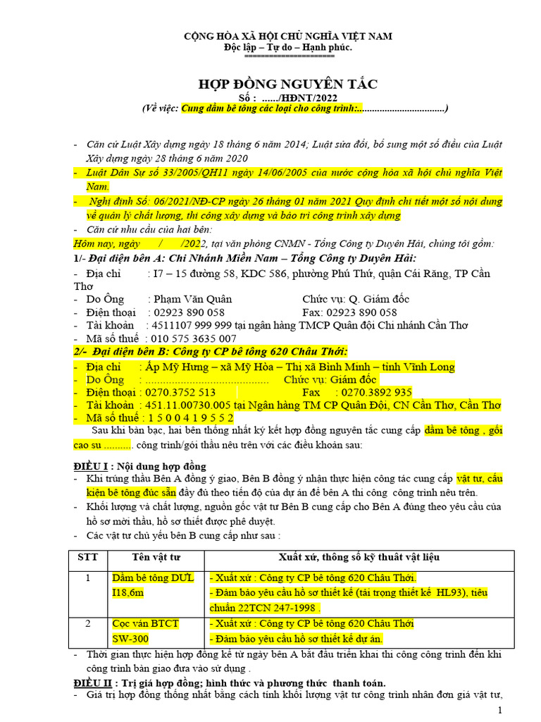 Hop Dong Nguyen Tac Dam | PDF