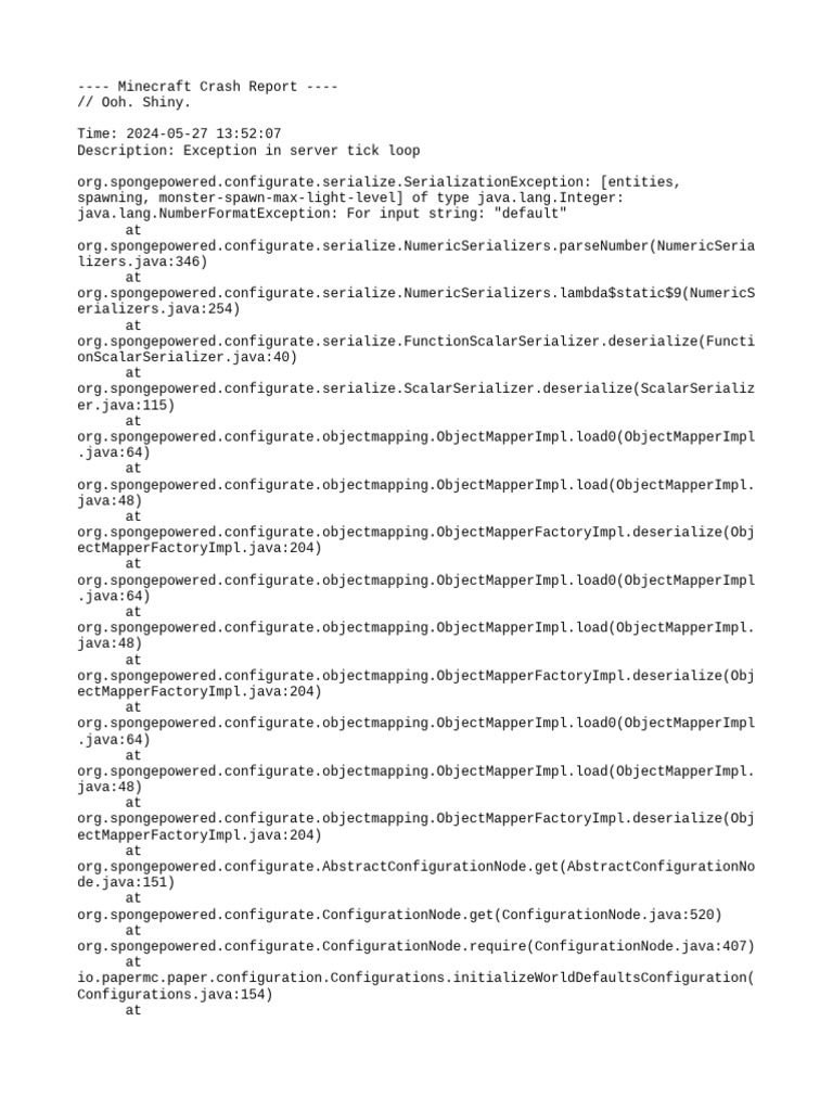 Minecraft Server Error Debugging | PDF | Central Processing Unit | Operating System Technology