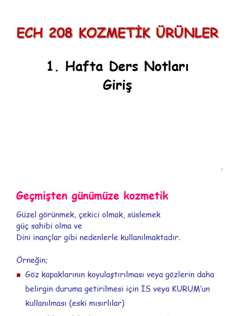 Ech 208 1. Hafta Gi̇ri̇ş | PDF