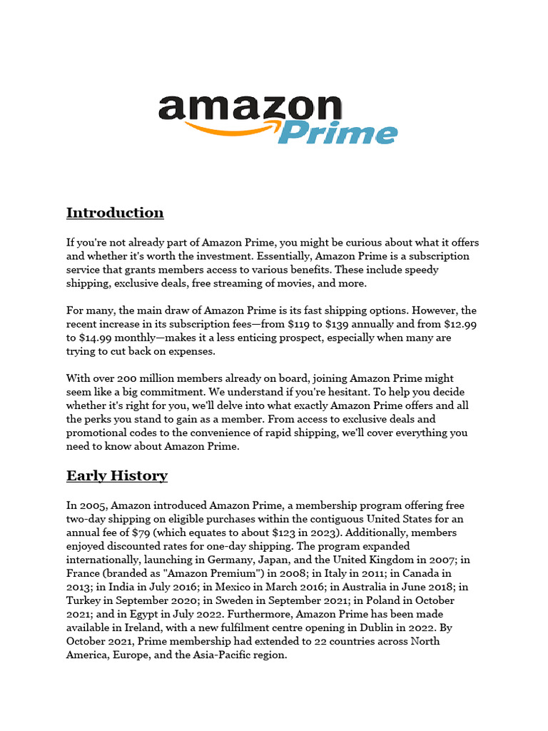 Amazon Prime Case Study | PDF