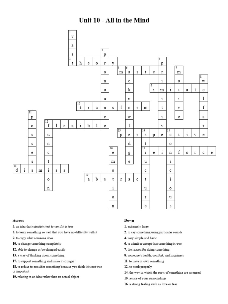 Vocabulary Crosswords Answer Key | Download Free PDF | Social ...