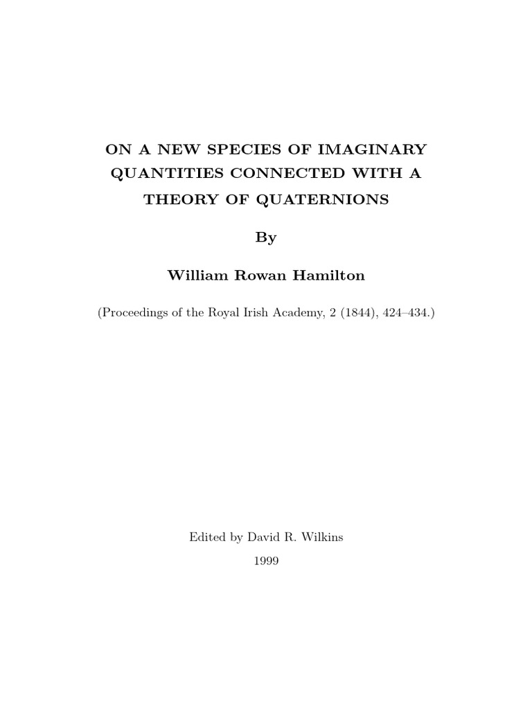 Quatern 1 | PDF | Multiplication | Sphere