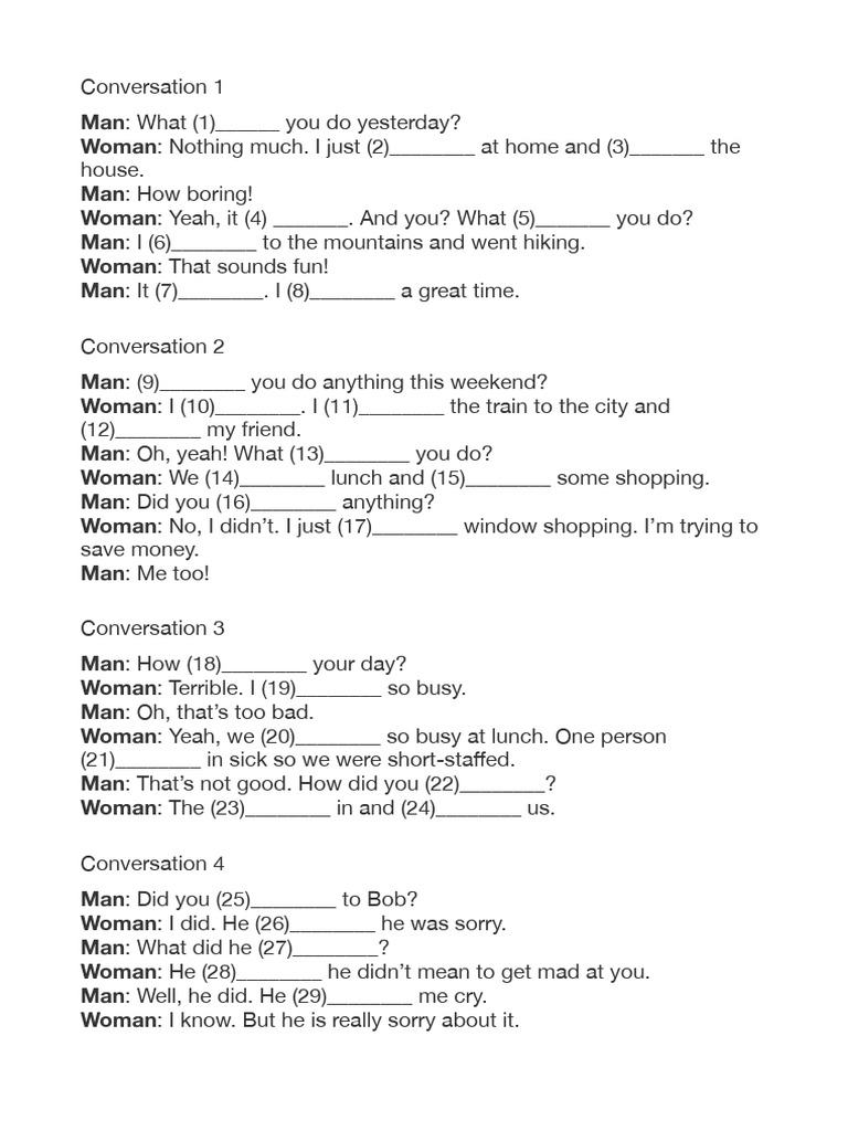 Past Simple Dialogue | PDF