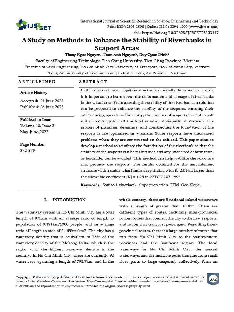 A Study On Methods To Enhance The Stability of Riv | PDF | Earth Sciences