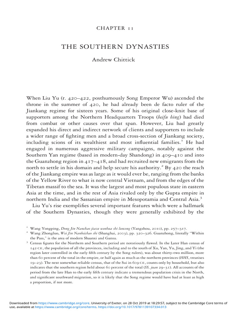 Southern Dynasties | PDF | History