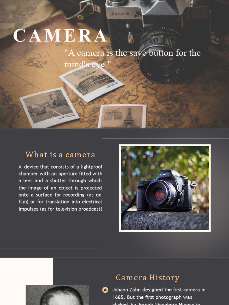 Camera: "A Camera Is The Save Button For The Mind's Eye." | PDF ...