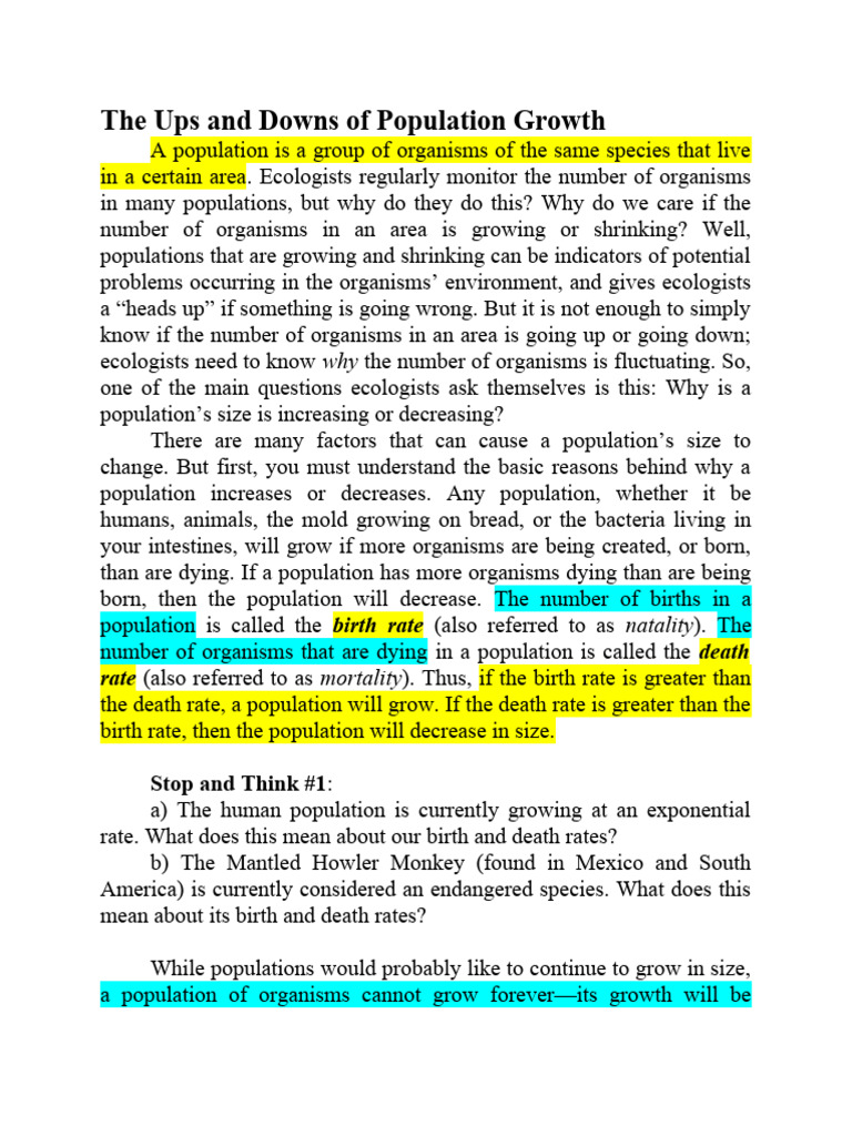 Understanding Population Growth Dynamics | PDF | Population Growth ...
