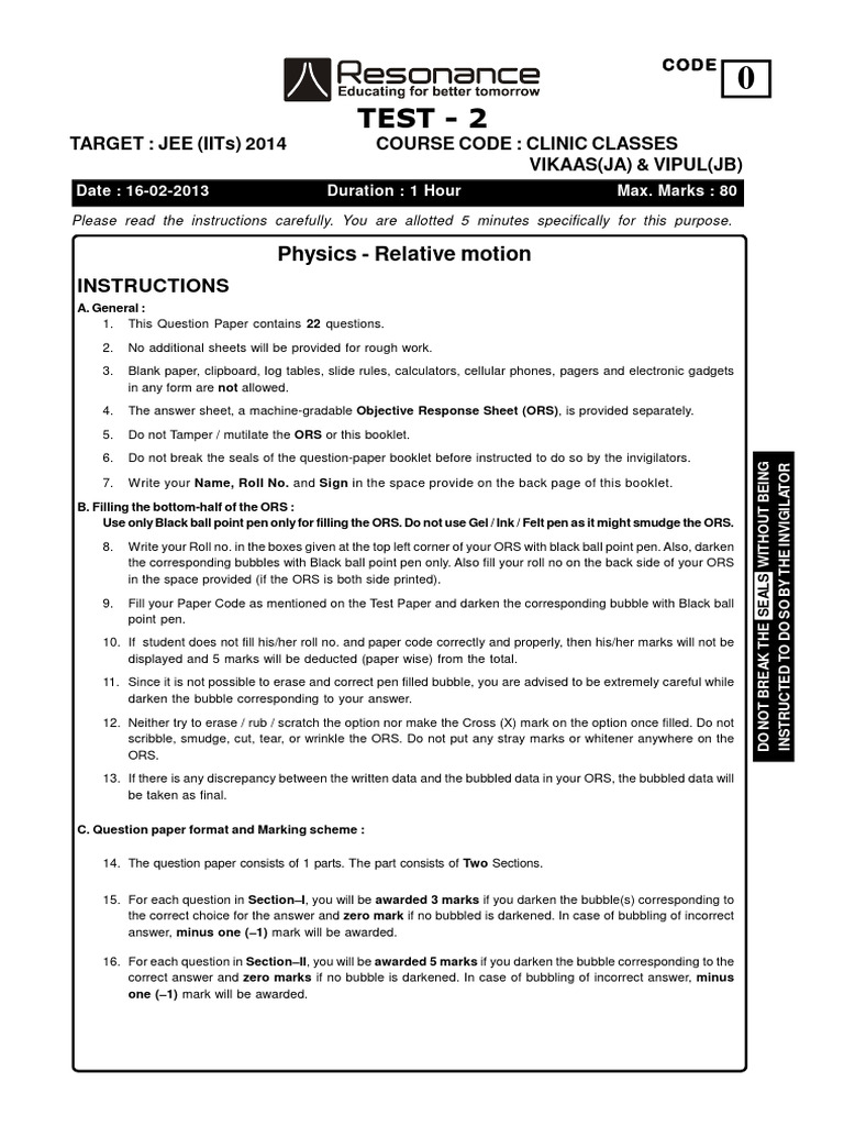 Relative Motion Resonance DPP | PDF | Acceleration | Force