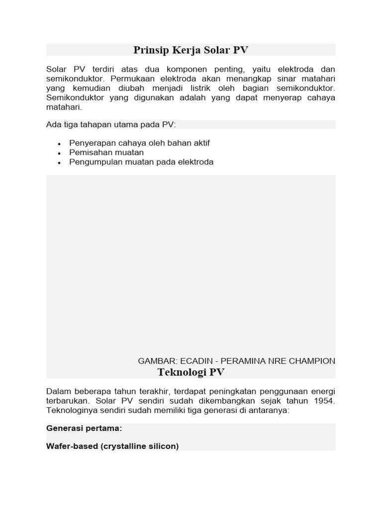 Prinsip Kerja Solar PV | PDF