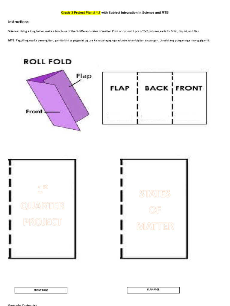 Grade 3 Project Plan # 1.1 With Subject Integration in Science and MTB ...