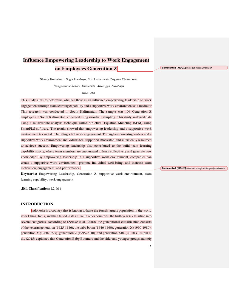 Influence Empowering Leadership To Work Engagement On Employees ...