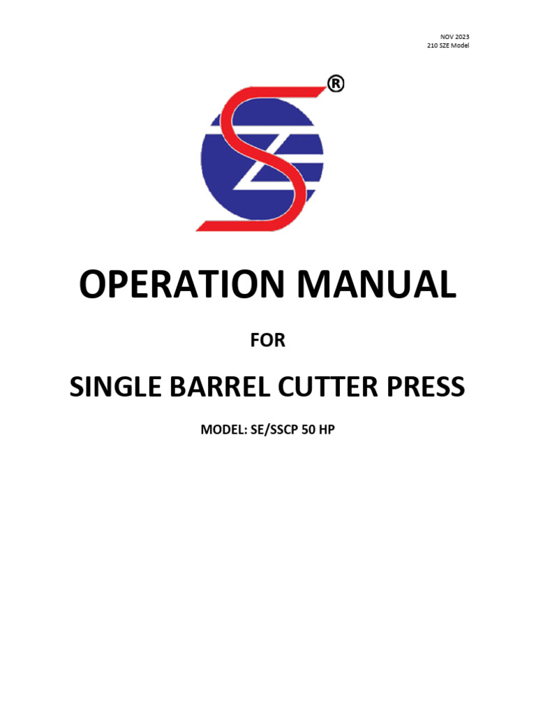 2b) Operation Manual For SSCP | PDF | Bearing (Mechanical) | Screw