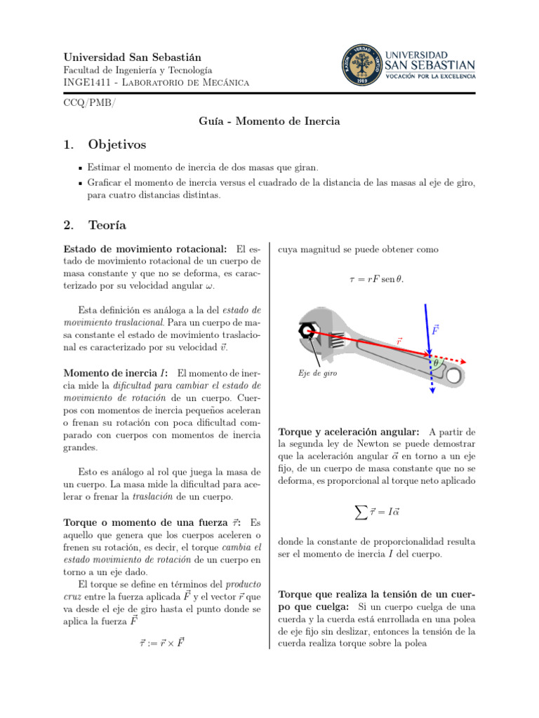 GuÃ - A 05 - Momento de Inercia | PDF | Esfuerzo de torsión | Rotación