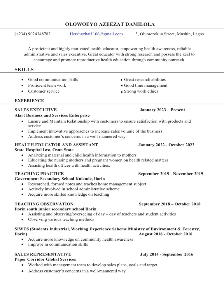 Azeezat Edited | PDF | Teachers | Health Education