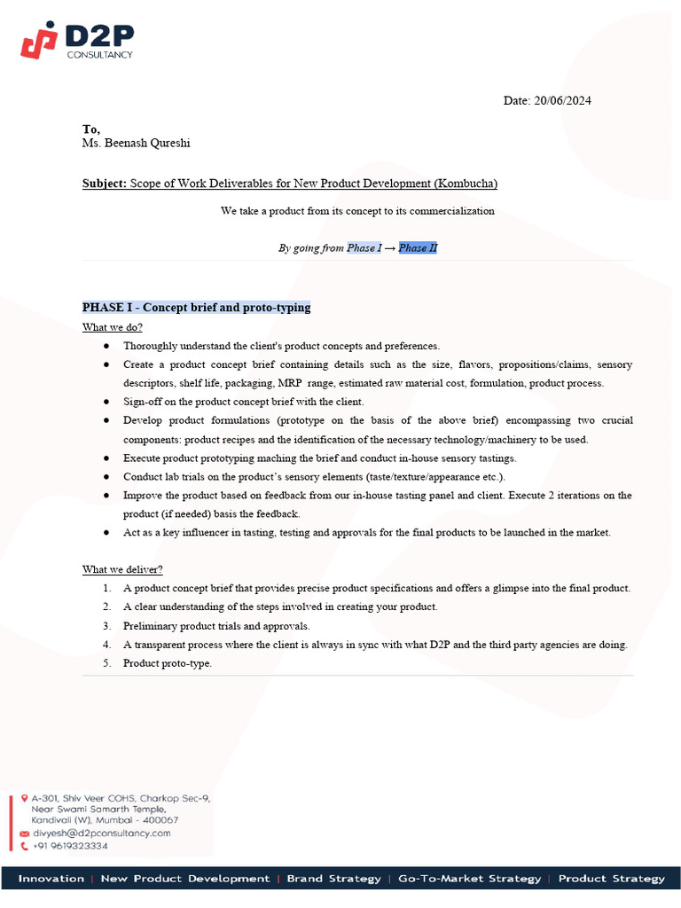 Scope of Work - NPD - Ms. Beenash Qureshi | PDF | Prototype | Non ...