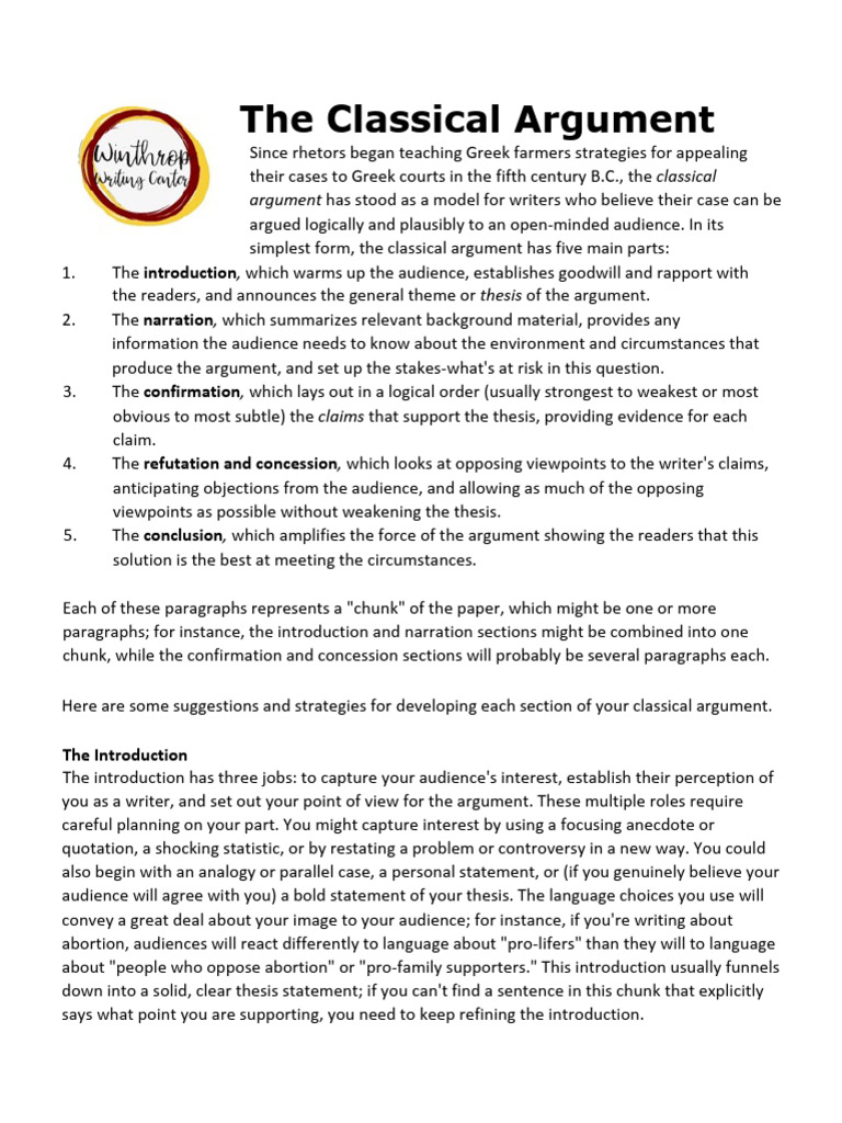 The Classical Argument | PDF | Argument | Cognition