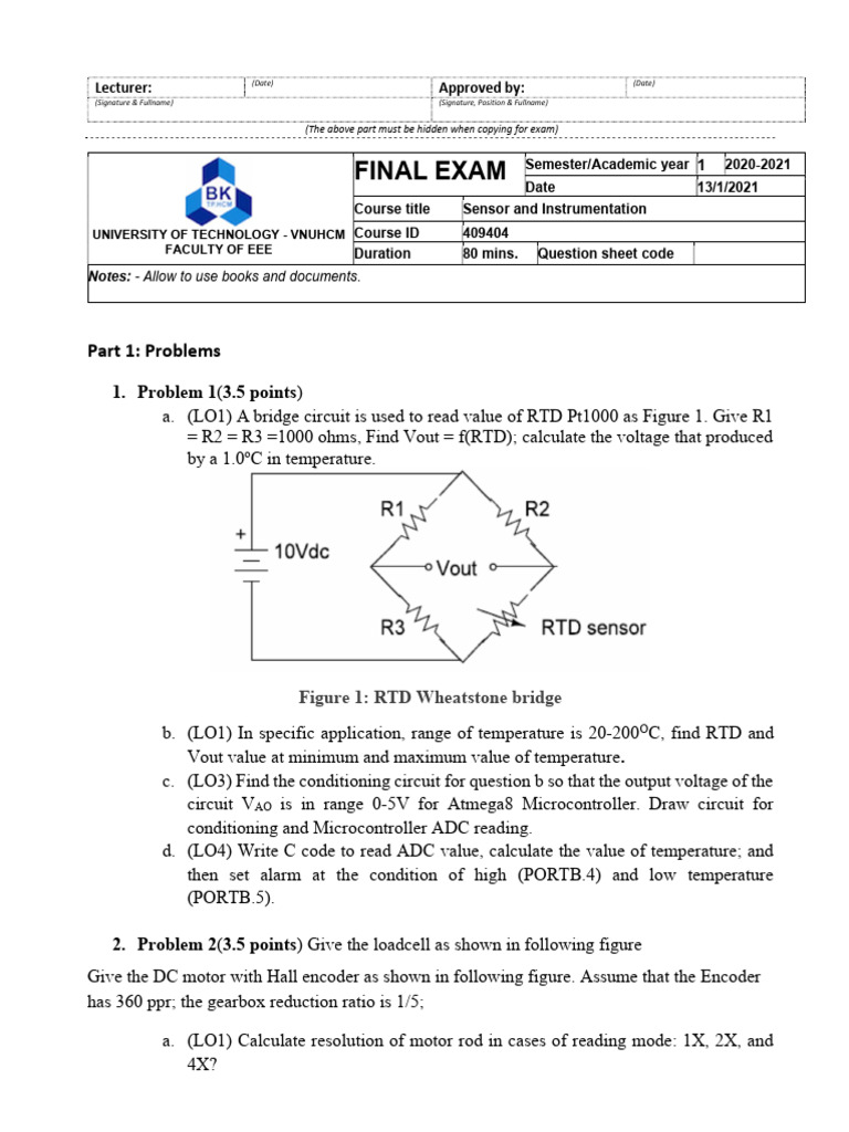 DethiCK 2021 Hk1 | PDF | Thermocouple | Computer Engineering