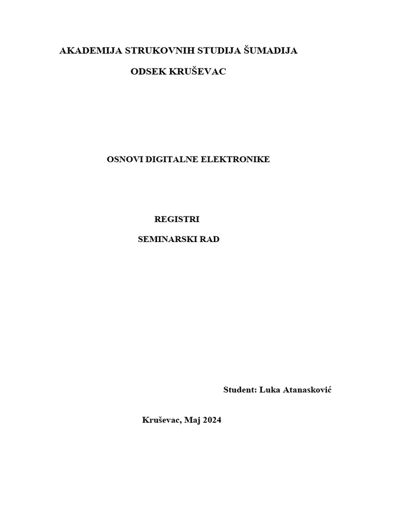 Akademija Strukovnih Studija Šumadija | PDF