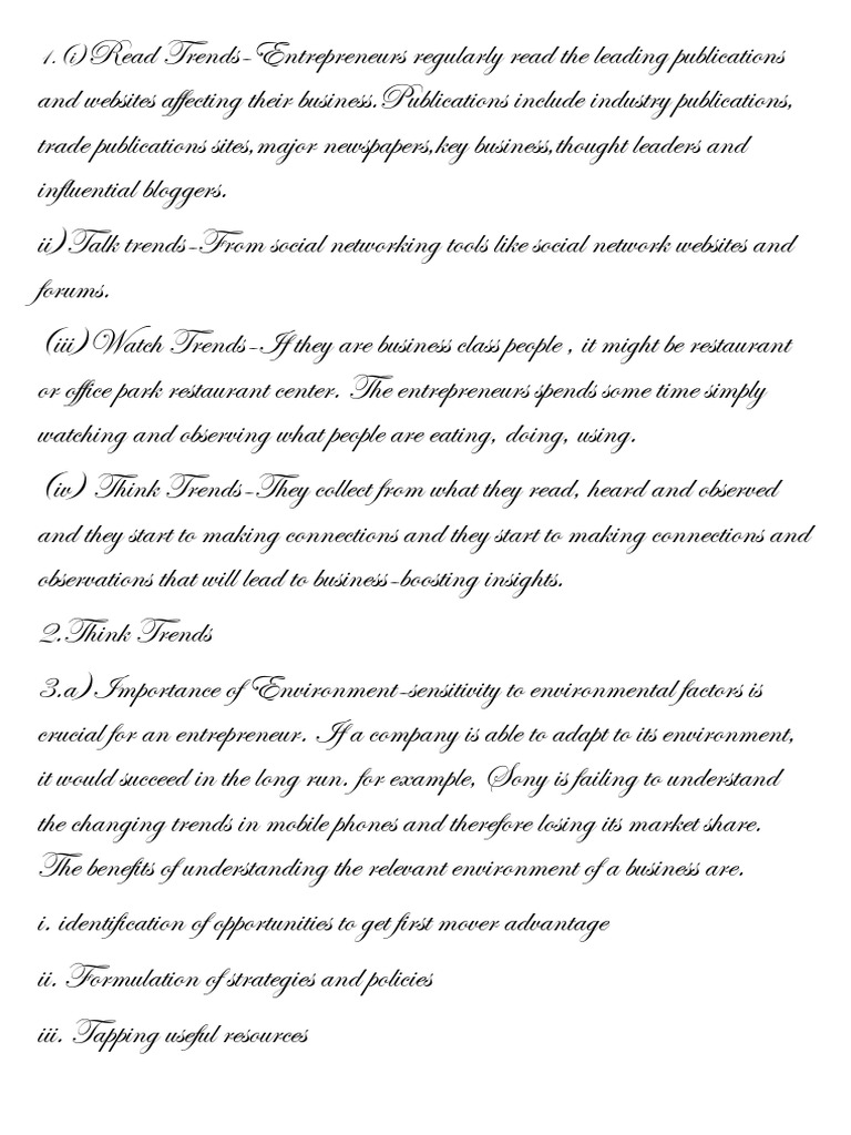 Entrepreneurship worksheet | Download Free PDF | Entrepreneurship ...