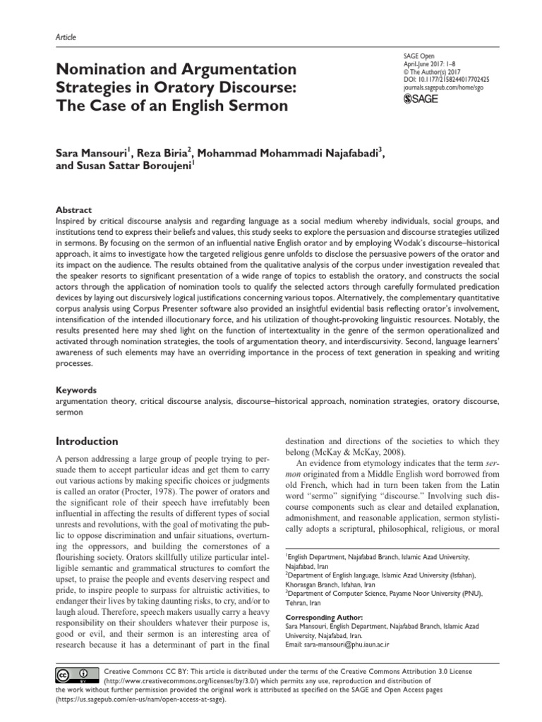 Nomination and Argumentation Strategies in Oratory | PDF | God In Islam ...