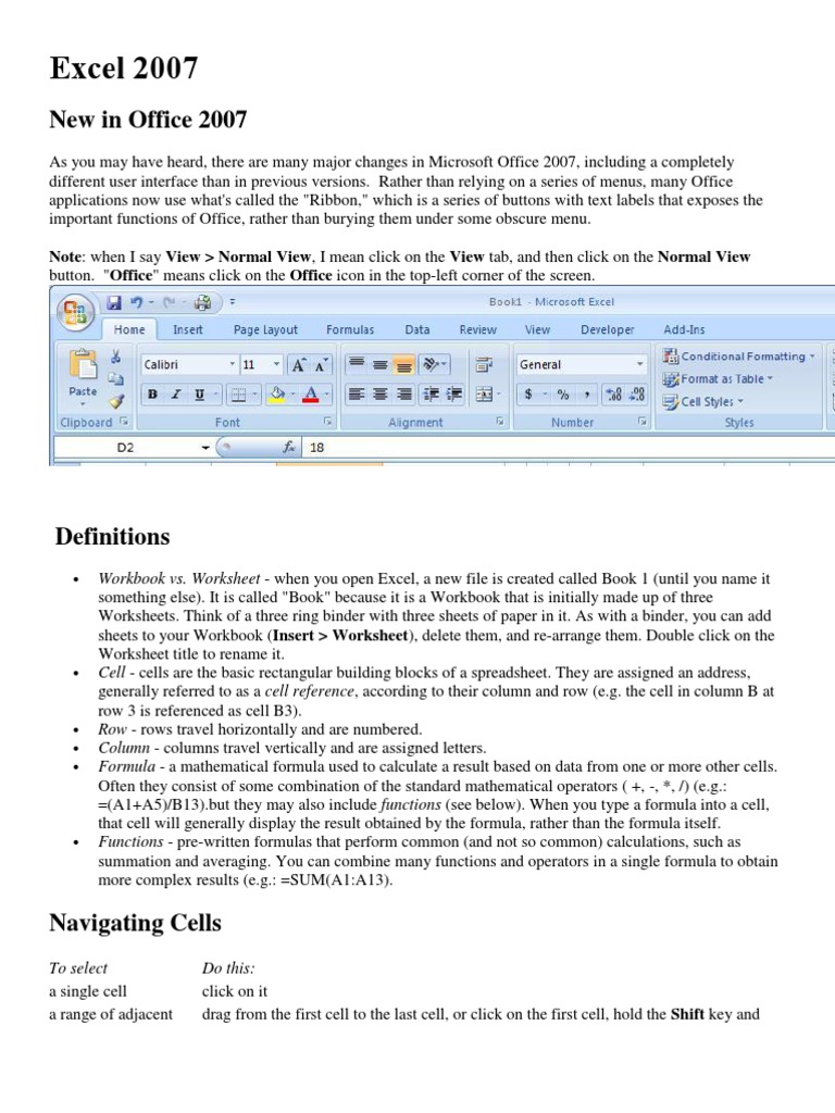 Excel 2007 | PDF | Spreadsheet | Microsoft Excel