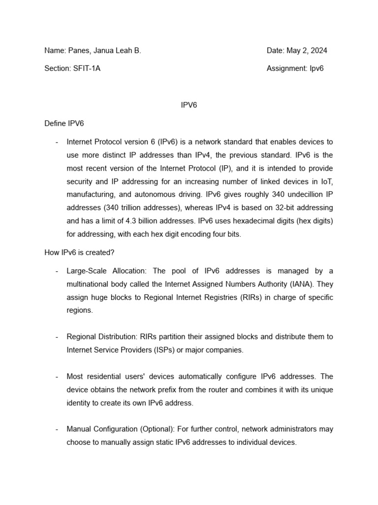 Ipv 6 Pdf I Pv6 Ip Address