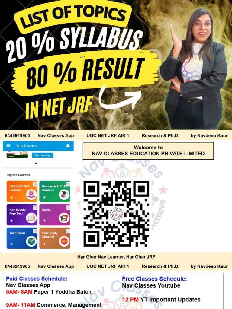 Paper 1 List of Topics 20 % Syllabus 80 % Exam Result in NET JRF | PDF ...