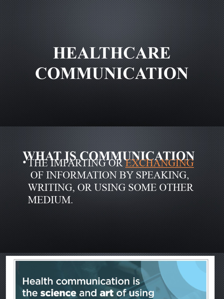 Healthcare Communication | PDF | Communication | Patient