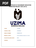 Uzima Borehole Drilling System Documentation | PDF | Inventory | Employment
