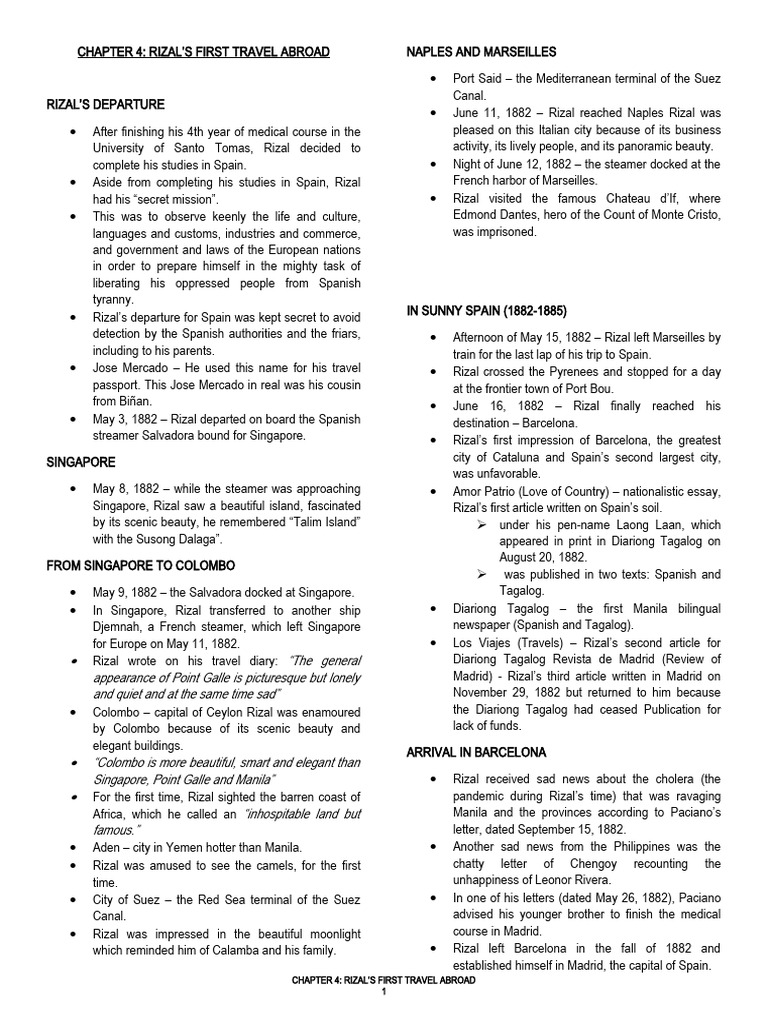 CHAPTER 4 RIZAL | PDF