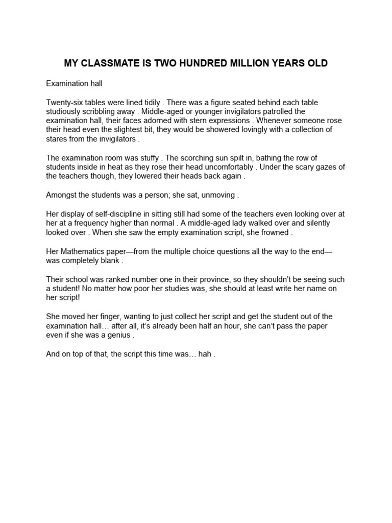 My Classmate Is Two Hundred Million Years Old (1) | PDF