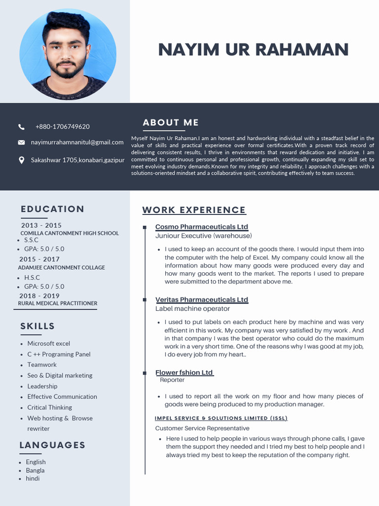 Blue Simple Professional CV Resume - 3 | PDF | Computing