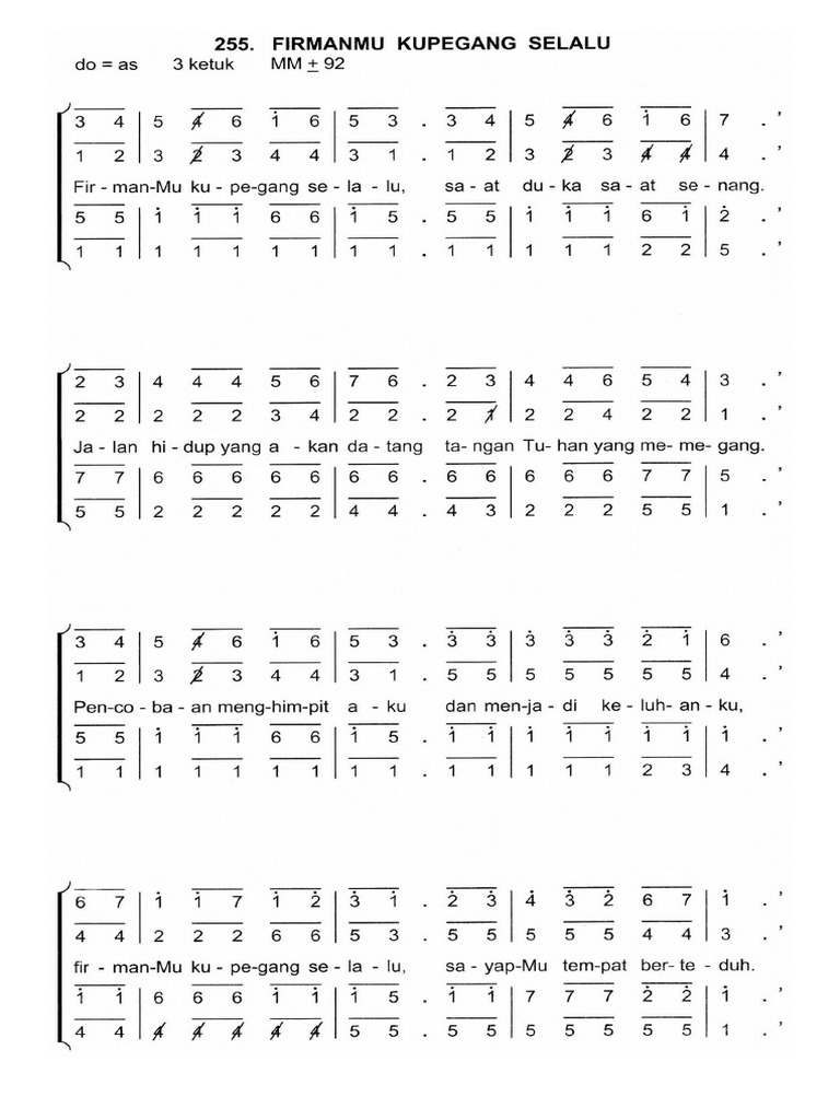 PKJ 255. Firmanmu Kupegang Selalu | PDF