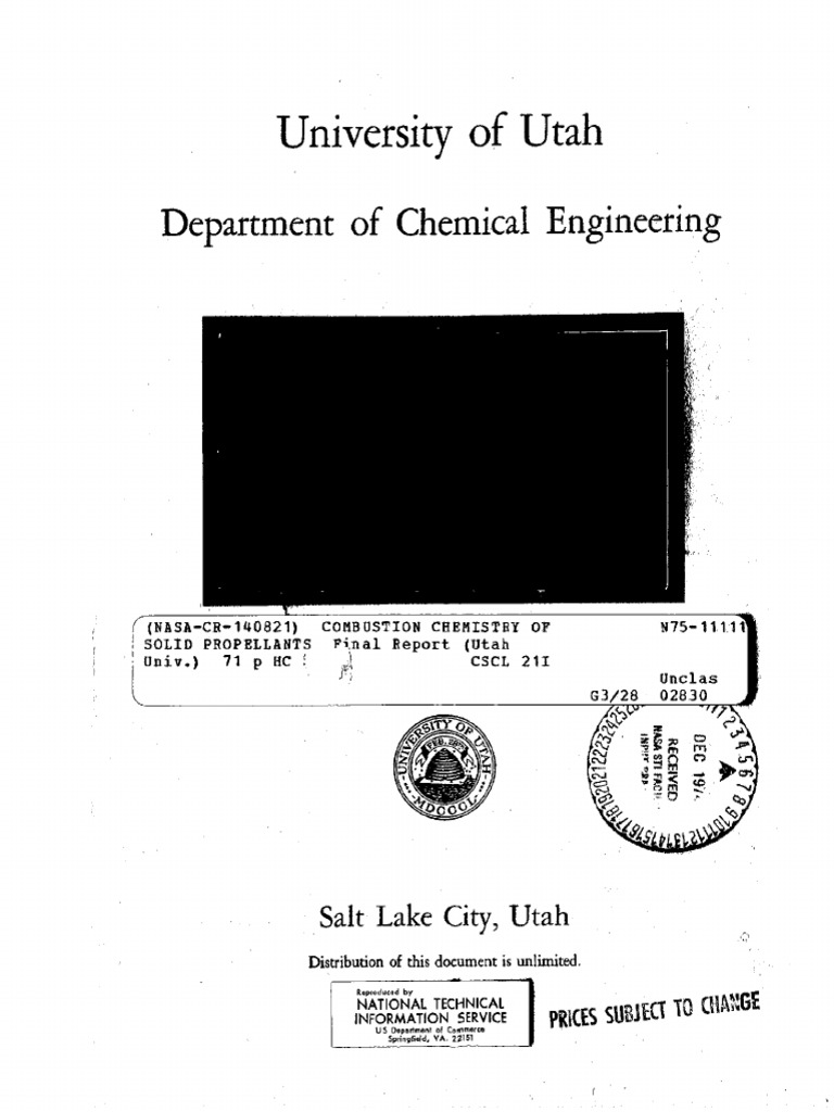 Combustion Chemistry of Solid Propellants | PDF | Combustion | Emission Spectrum