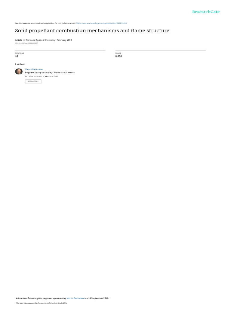 Solid Propellant Combustion Mechanisms and Flame Structure | PDF | Rocket Propellant | Combustion