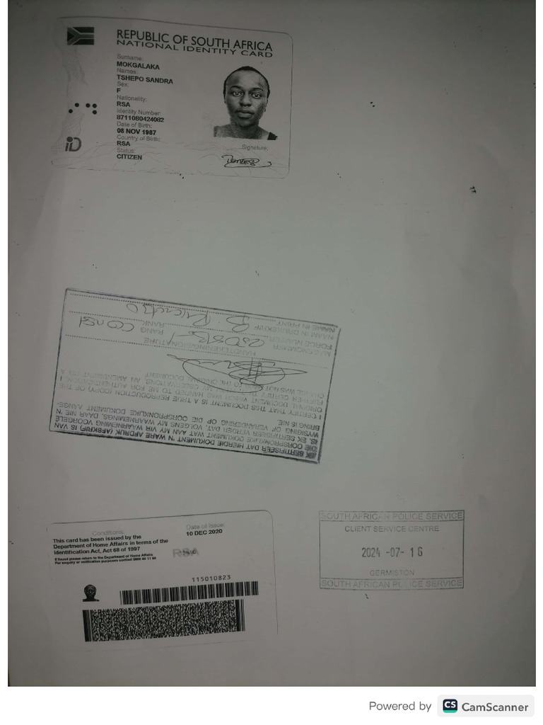 Tshepo-ID Certified ID | PDF