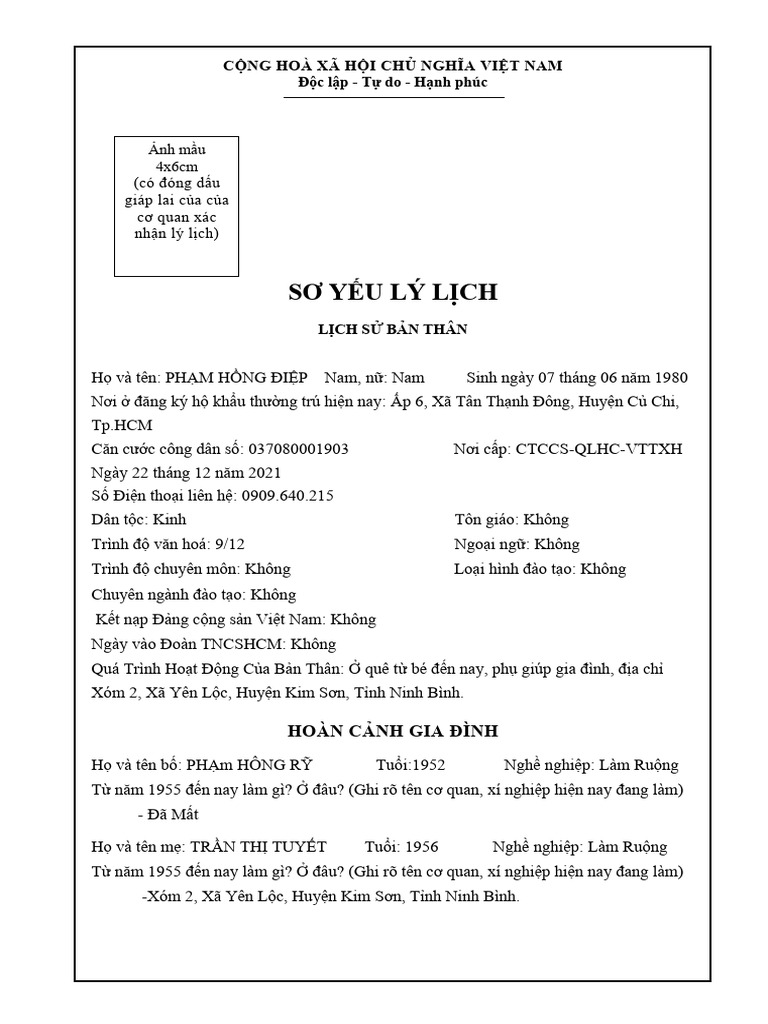 Mau So Yeu Li Lich | PDF