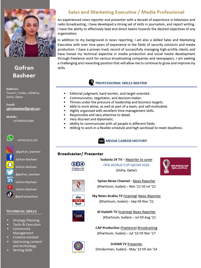 Gofran Basheer CV (Mar 2023) | PDF | News | Mass Media