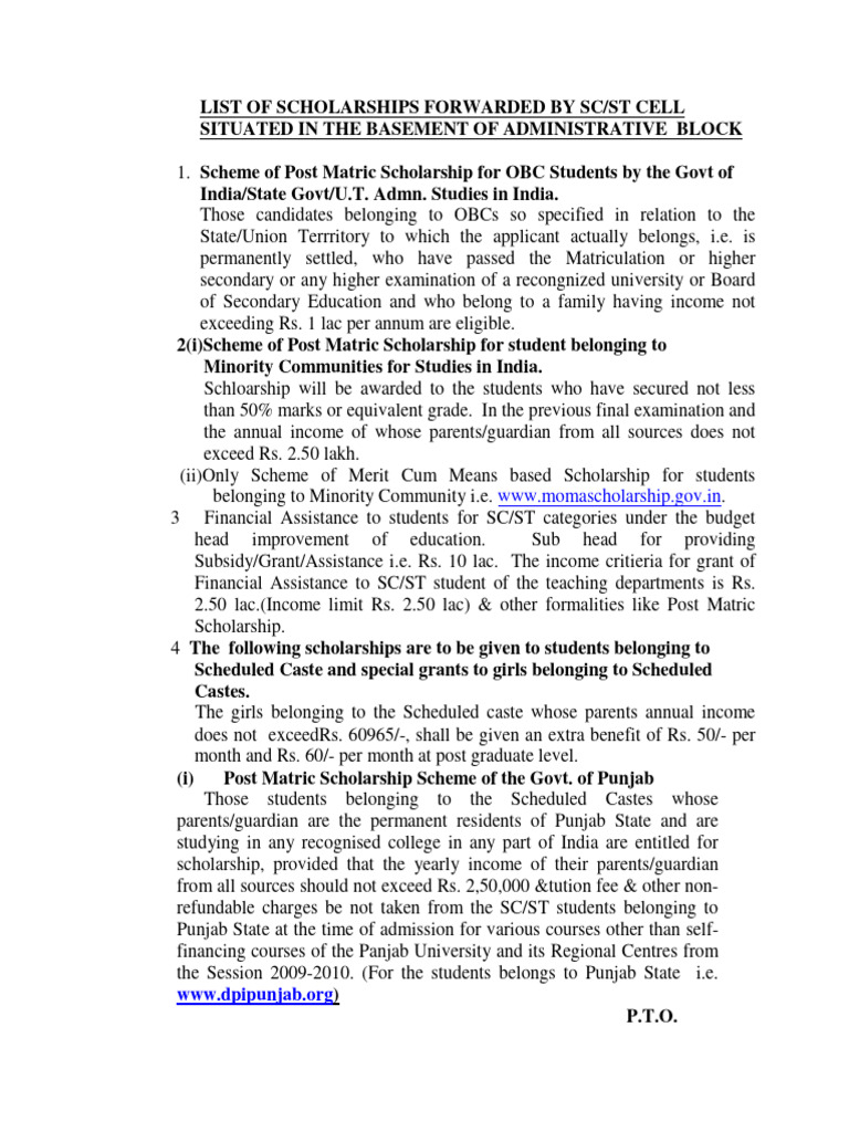 Scholarships | PDF | Educational Stages