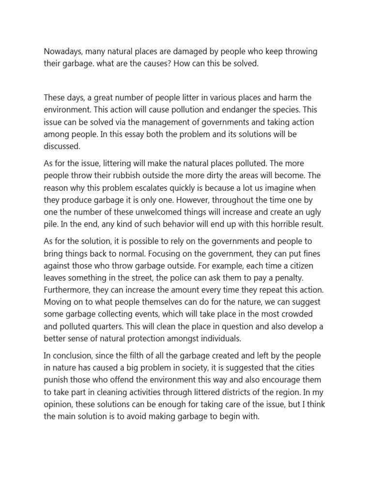 Problem and Solution Essay Sample | PDF