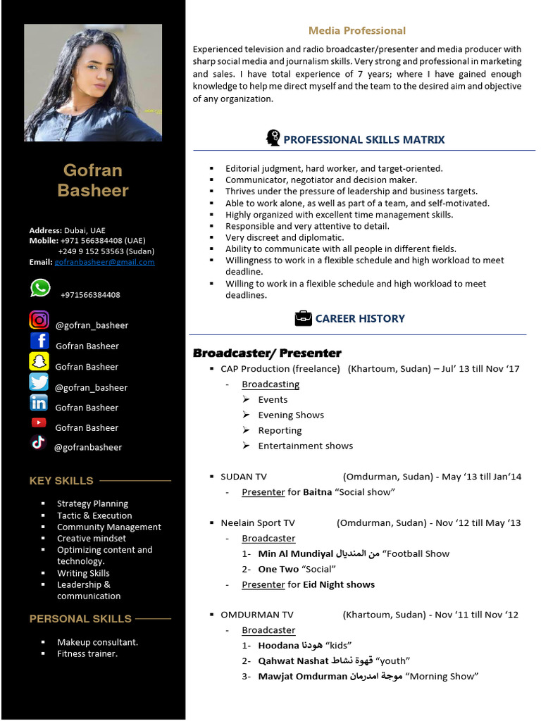 Gofran Basheer CV (Media) 2020 | PDF | Communication | Public Sphere